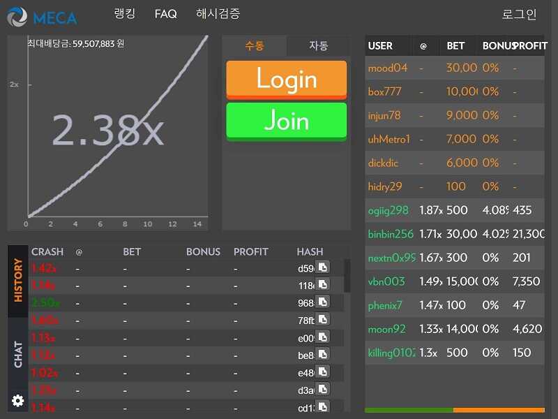 Bustabit - 그래프게임